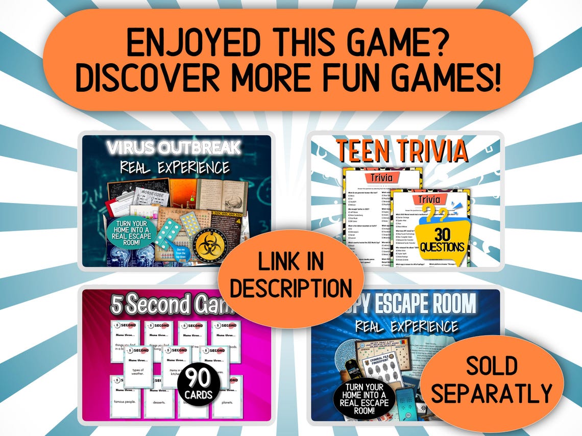 Which Came First Teen Trivia Game, Printable Tweens Fun Group for Teens ...