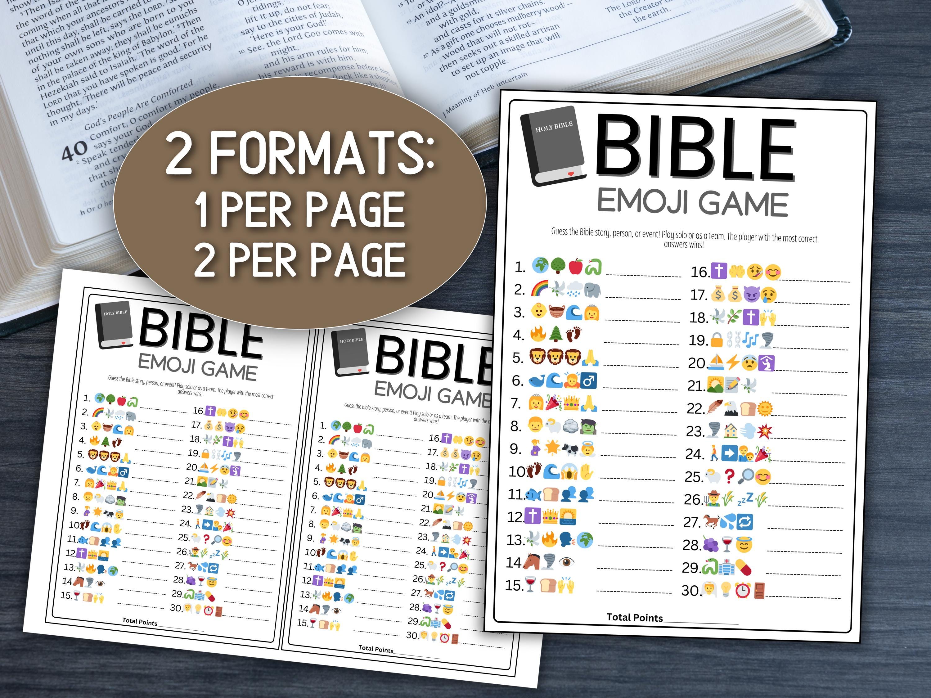 Bible Emoji Game Church Activity for Kids Teens Adults Church Youth ...