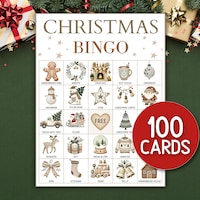 1000 Christmas Bingo Cards Pdf Download, 1, 2, and 4 per Page, Instant ...