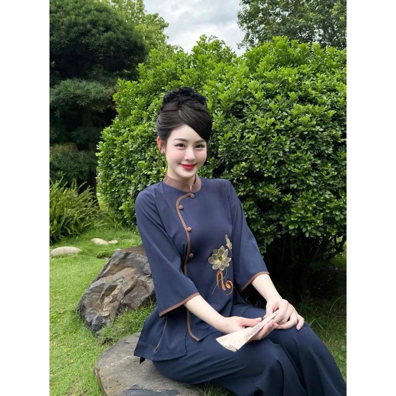 Pre-made Ao Dai Viet Nam - Women's Buddhist Temple Outfit – Women's ...