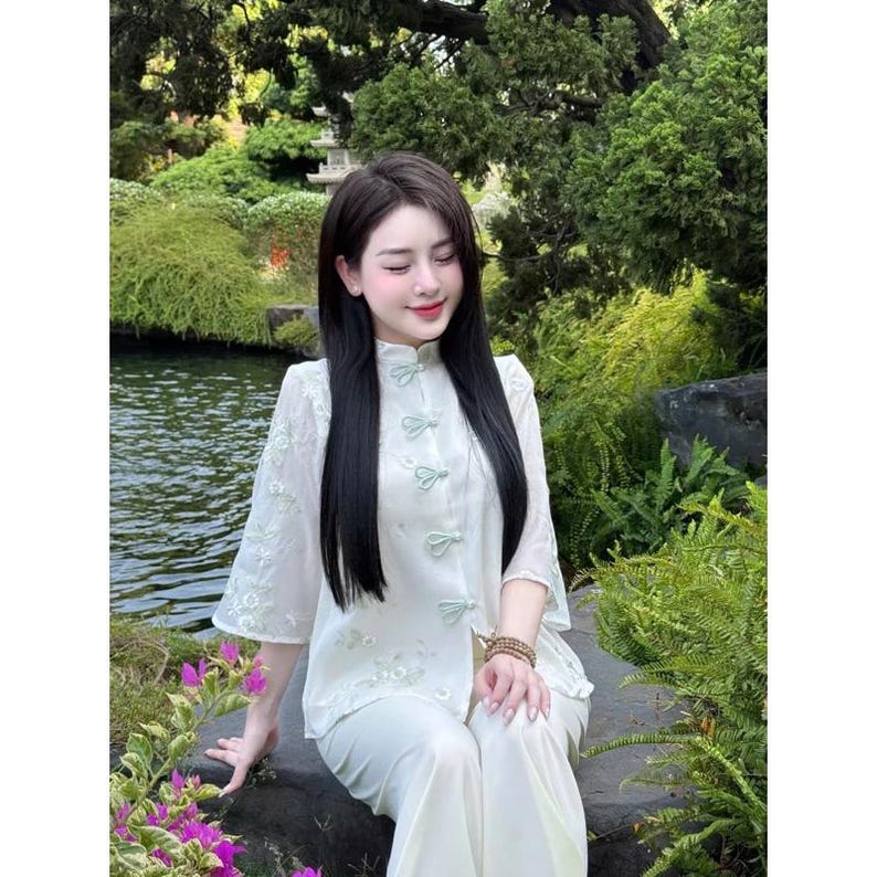 Pre-made Ao Dai Viet Nam - Vietnamese Temple Outfit – “dream Serenity ...