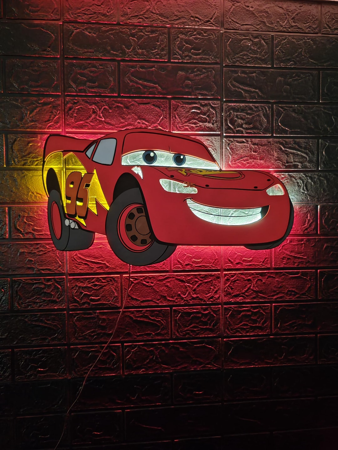 Lightning Mcqueen Neon Lamp - Colorful Tail Lights Design - Disney ...