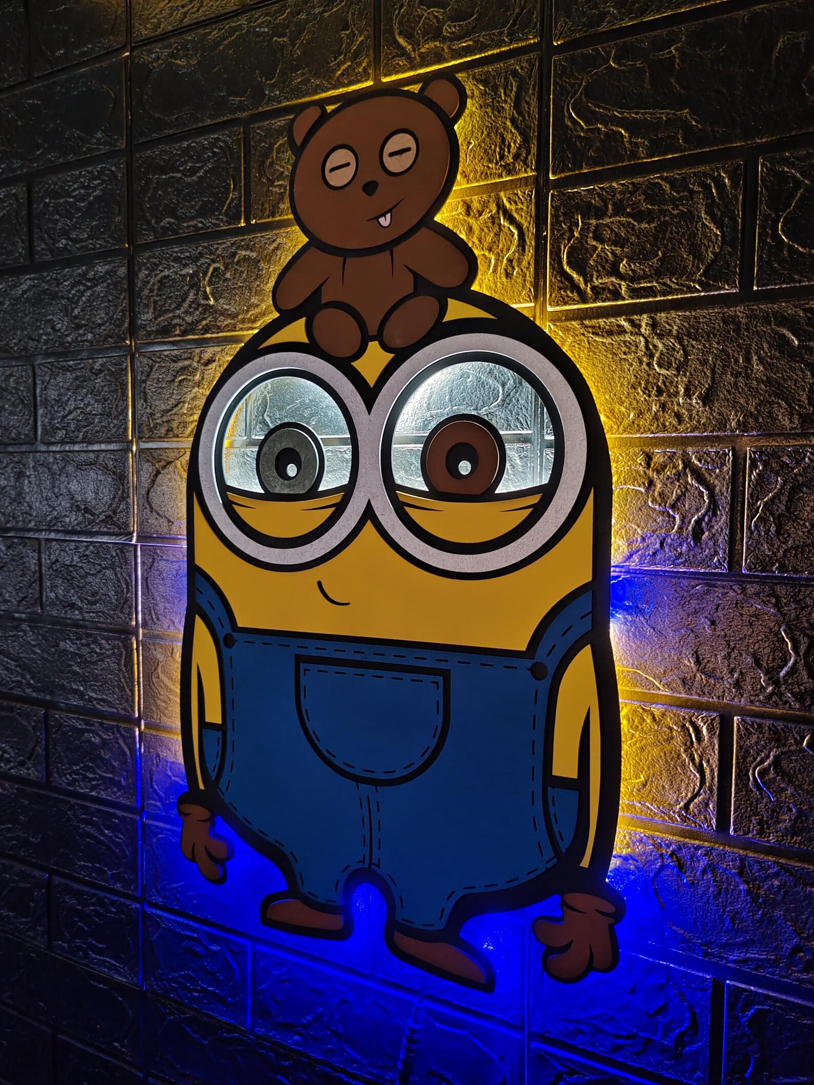 Minions Inspired Neon Lamp - Handmade Wooden Night Light - Custom Kids ...
