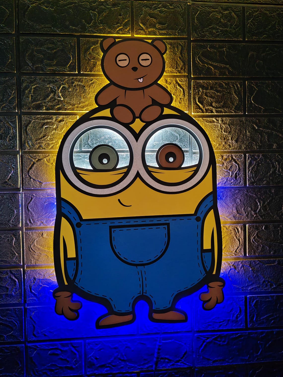 Minions Inspired Neon Lamp - Handmade Wooden Night Light - Custom Kids ...