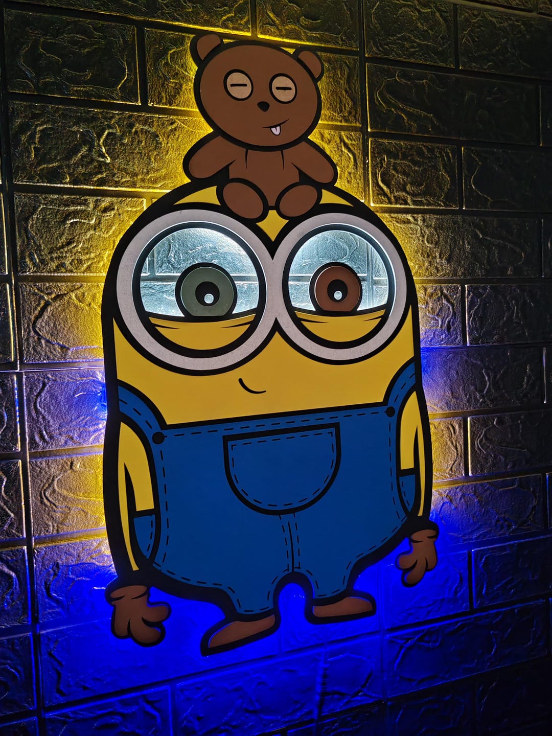 Minions Inspired Neon Lamp - Handmade Wooden Night Light - Custom Kids ...