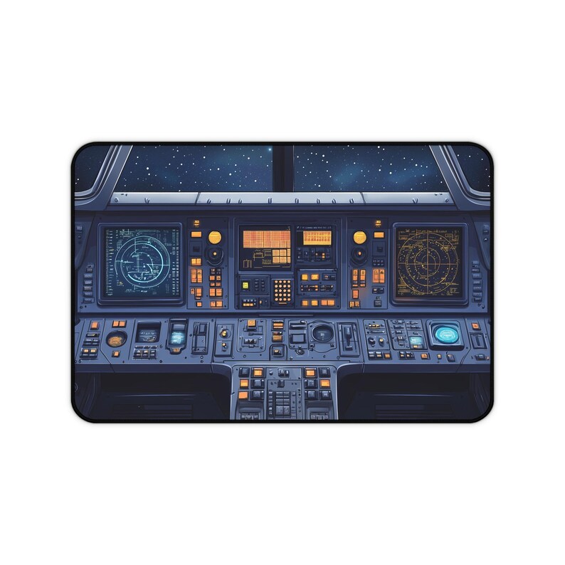 Retro Control Panel Mat | Space Shuttle Design | Cozy Gaming Mouse Pad ...