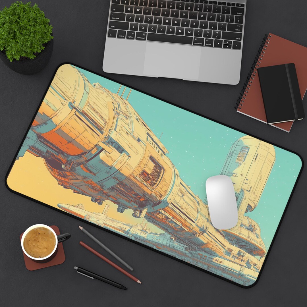 Futuristic Space Desk Mat - Cosmic Office Decor, Gaming Pad, Sci-fi ...
