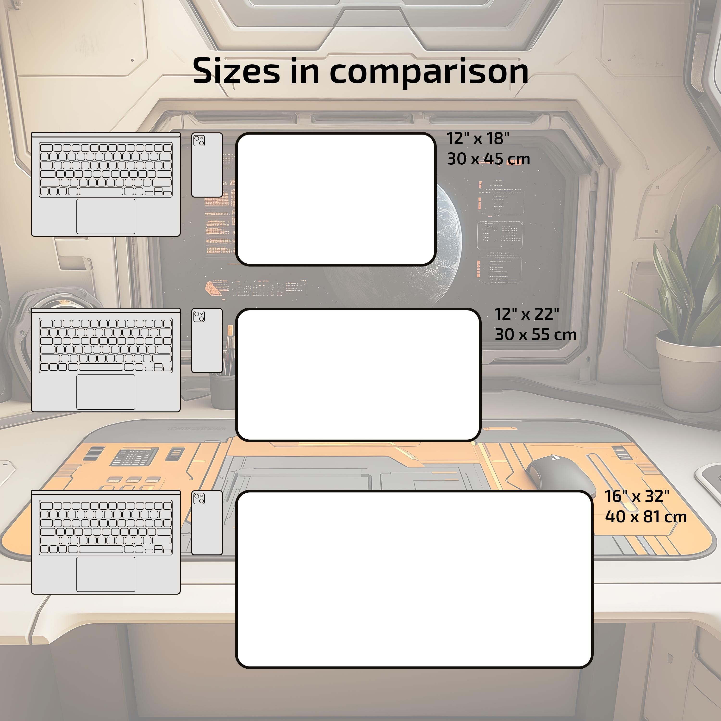 Desk Mat With Starship Control Panel | Cozy Gaming Mouse Pad | Blue ...