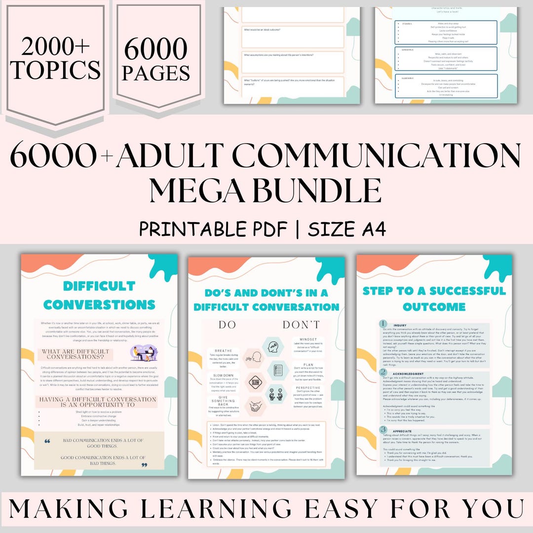 How to Have Difficult Conversations. Communication Workbook Planner ...