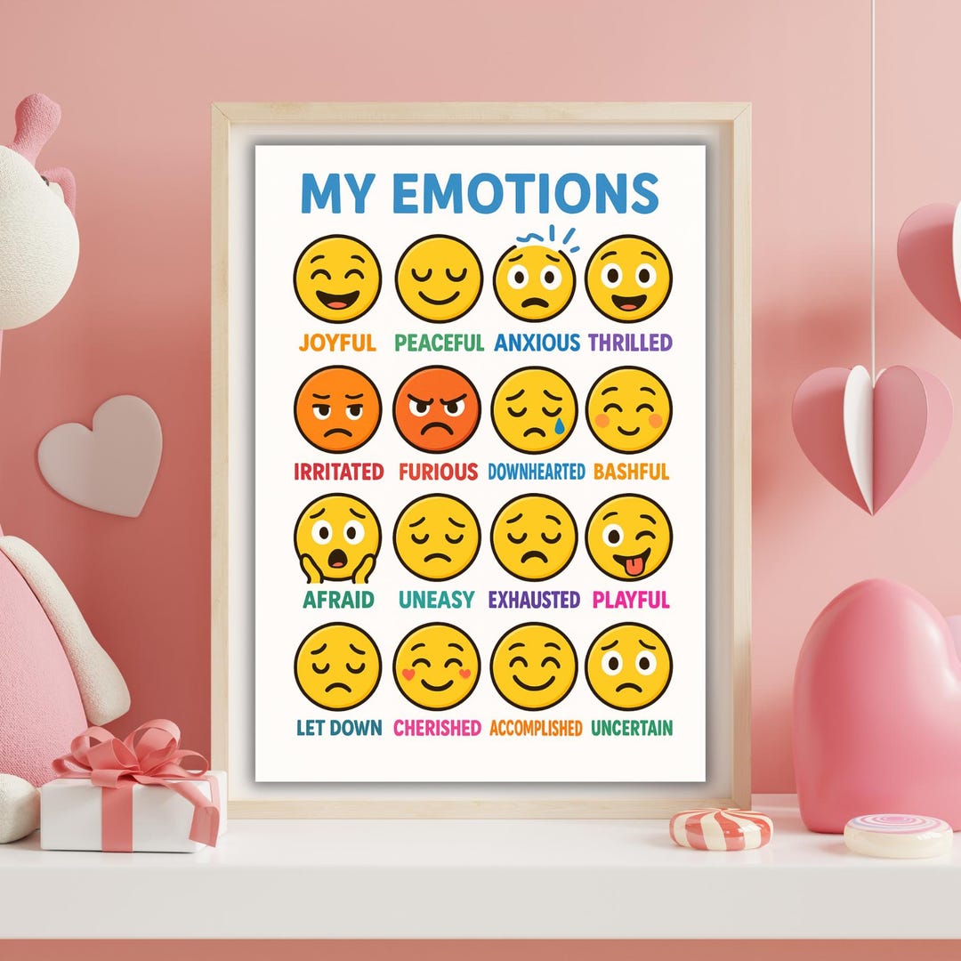 Feelings Poster, Kids Feelings, Soft Feelings, Nursery Wall Art ...