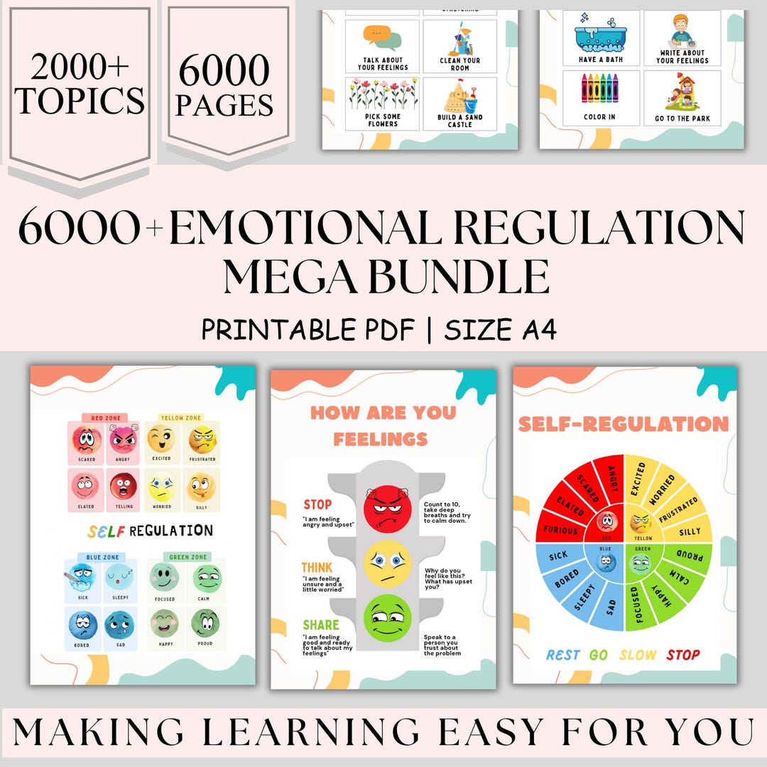 Self Regulation Zone Kids Feeling Worksheets, School Counseling ...