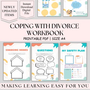 Divorce Worksheets for Kids, Separation Journal, Therapy Office Decor ...