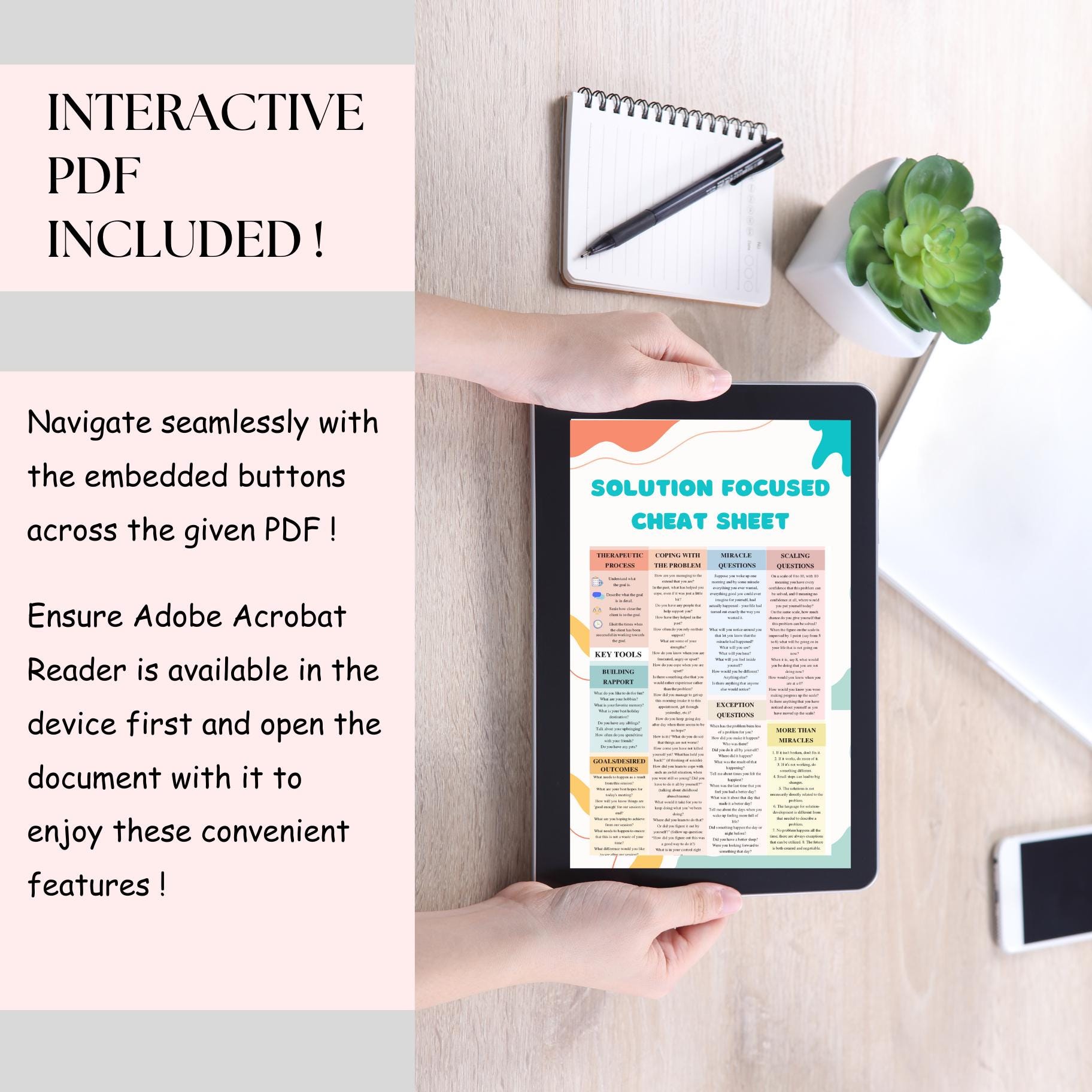 Solution Focused Cheat Sheet, Solution Seeking, Therapist Questions ...