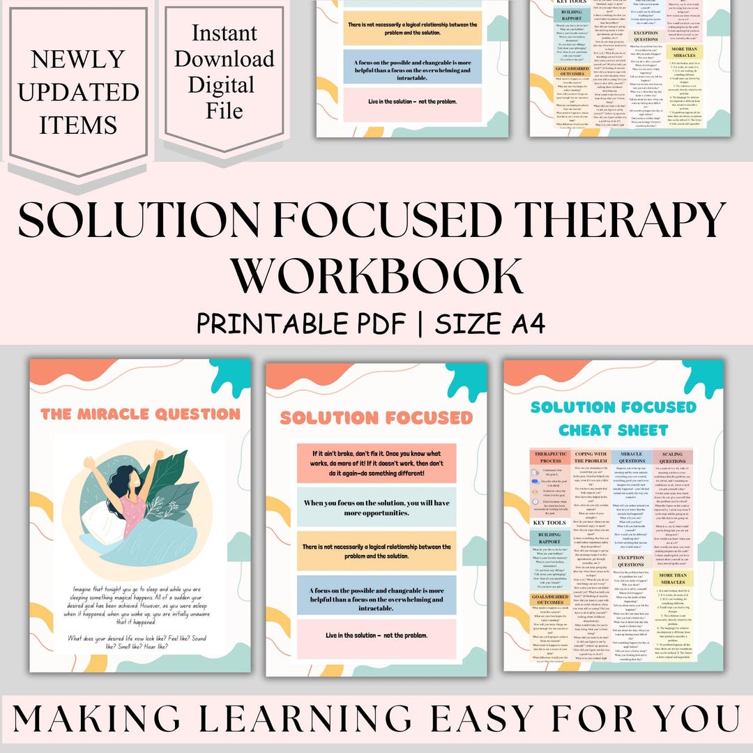 Solution Focused Cheat Sheet, Solution Seeking, Therapist Questions ...