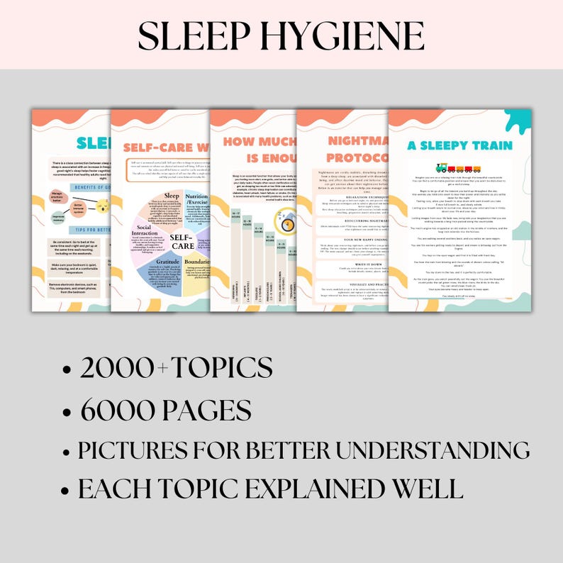 Sleep Hygiene Worksheets, Sleep Journal, Sleep Habits, Sleep Cycle ...