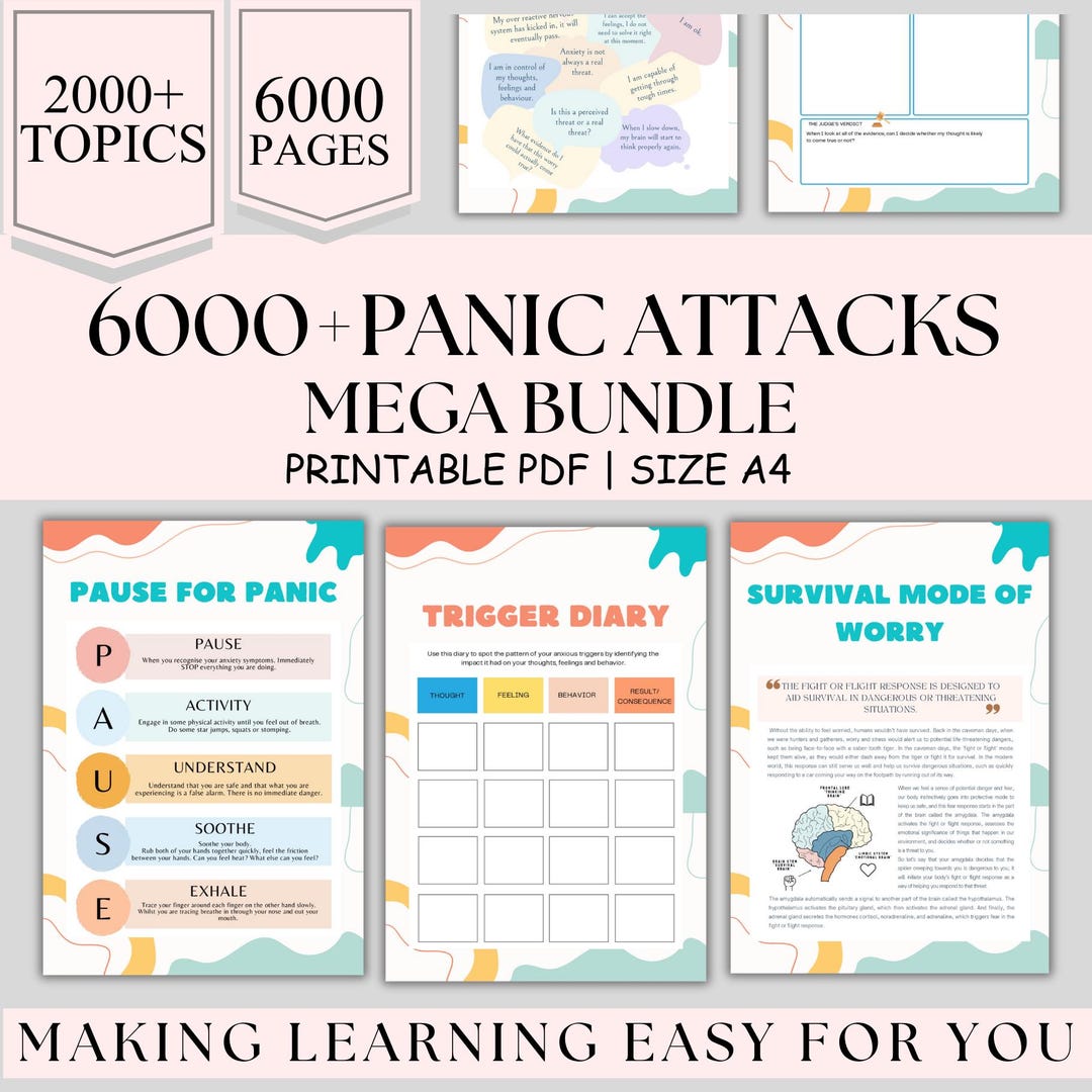 Panic Attacks Infographic and Worksheets. Therapy Worksheets ...