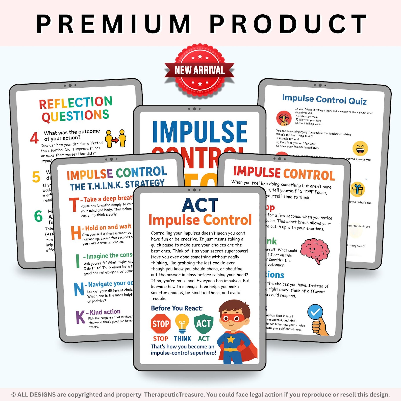 Impulse Control Worksheets for Kids and Teens: Emotional Regulation ...