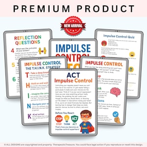 Impulse Control Worksheets for Kids and Teens: Emotional Regulation ...