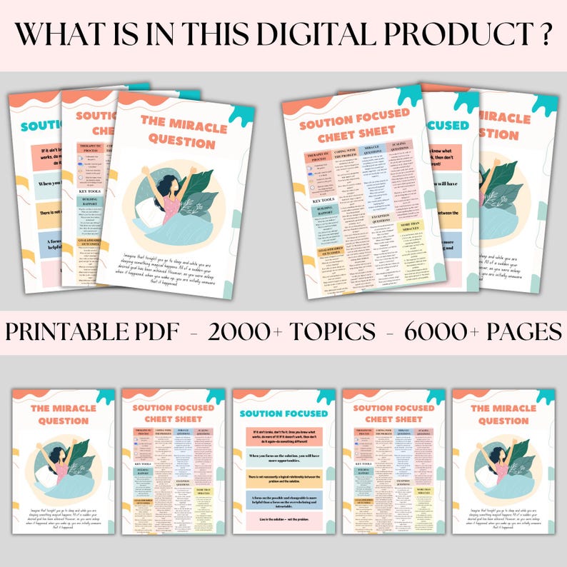 Solution Focused Cheat Sheet, Solution Seeking, Therapist Questions ...