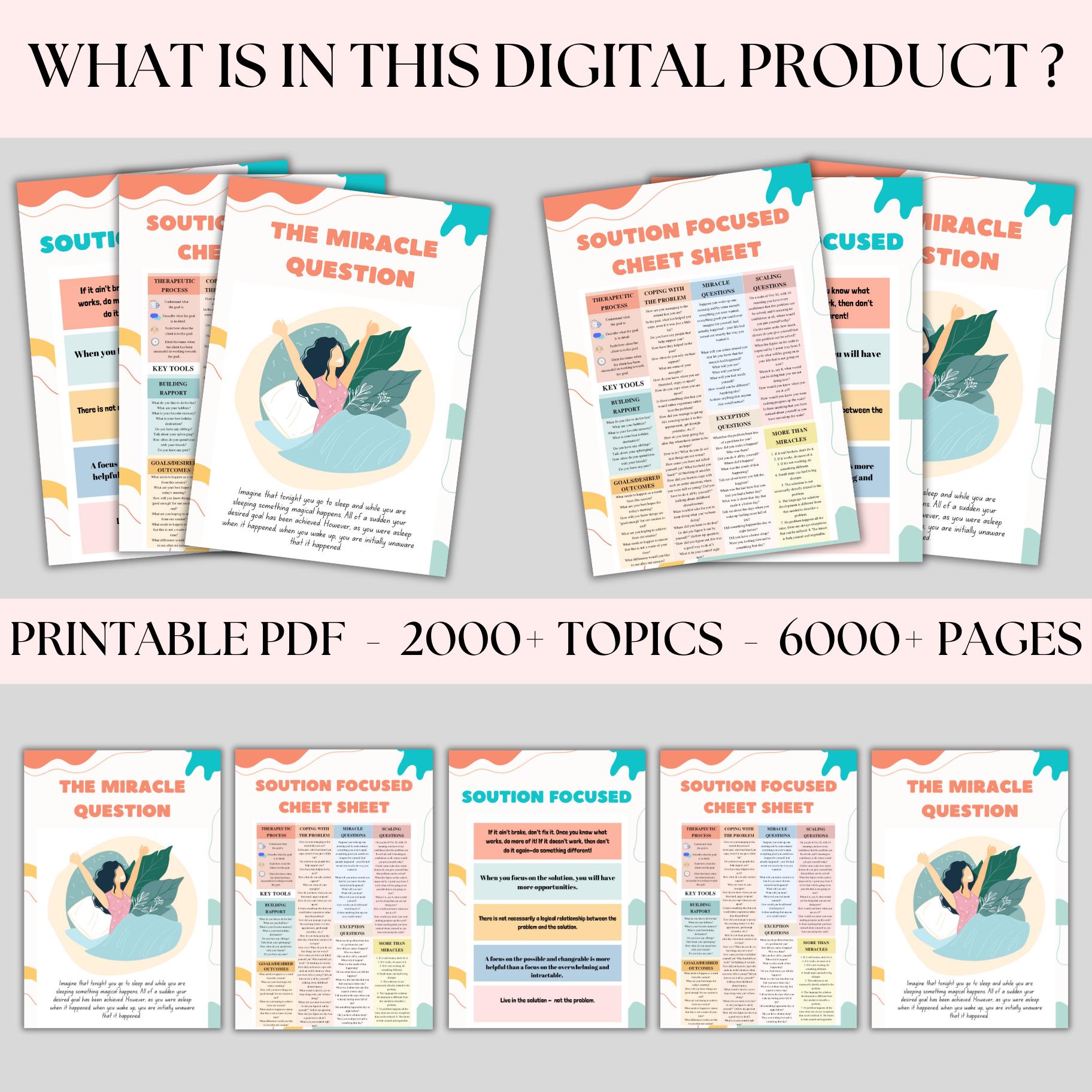 Solution Focused Cheat Sheet, Solution Seeking, Therapist Questions ...