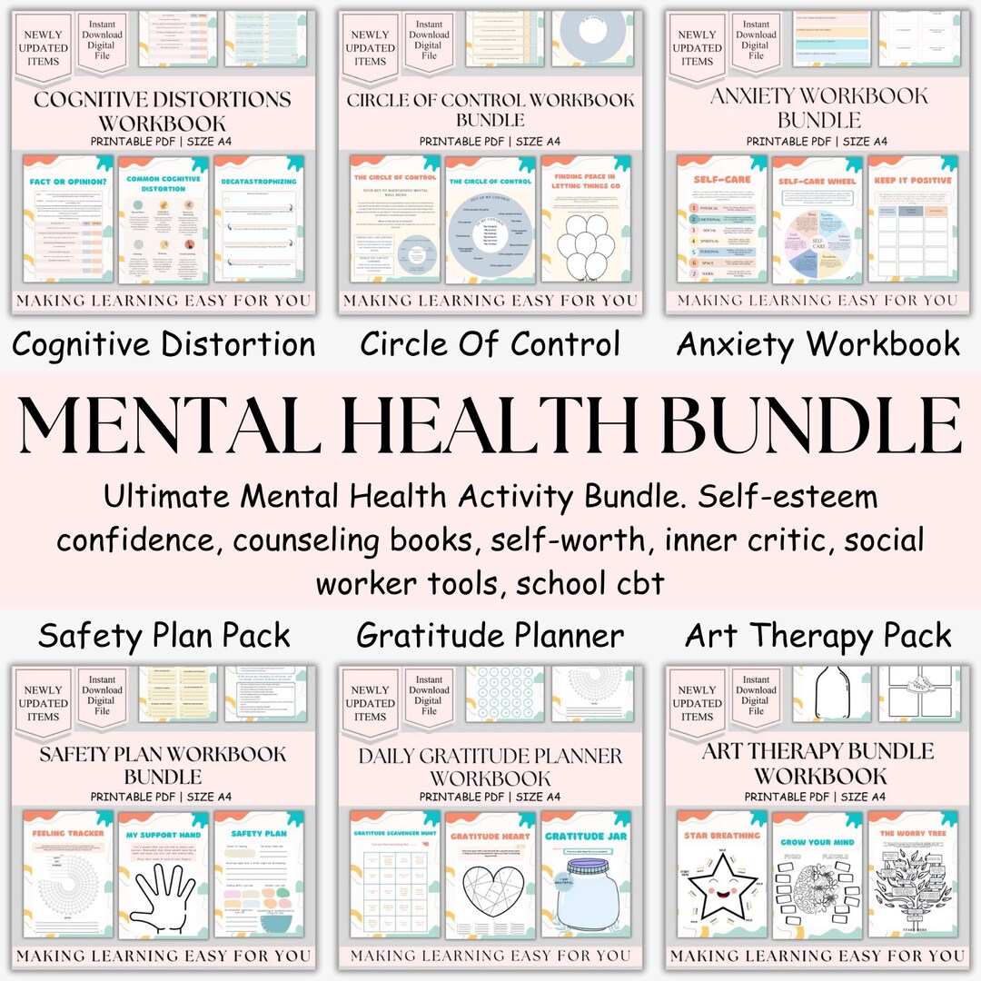 Ultimate Mental Health Activity Bundle. Self-esteem Confidence ...