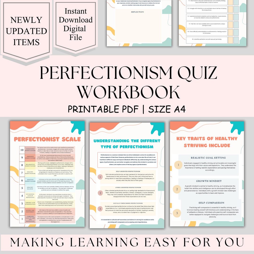 Perfectionism Scale and Quiz. Healthy Striving Vs Perfection Striving ...