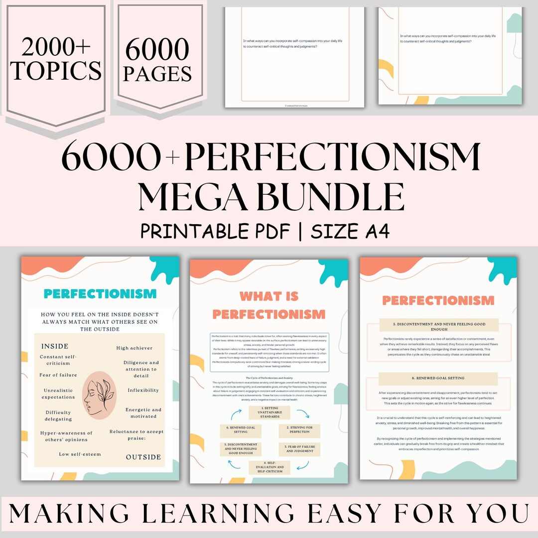 Break the Cycle of Perfectionism. Therapy Worksheets. Therapist ...