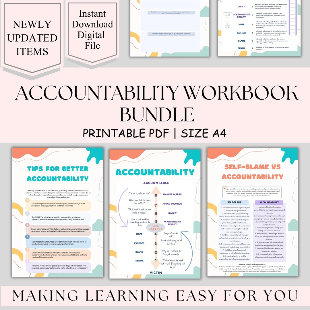 Accountability Worksheets - Self-blame Vs Accountability ...
