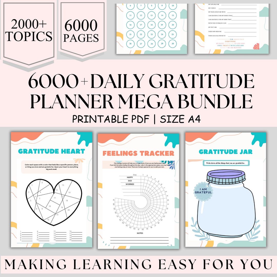 Gratitude Workbook Worksheets, Therapy Office Decor, Therapist ...