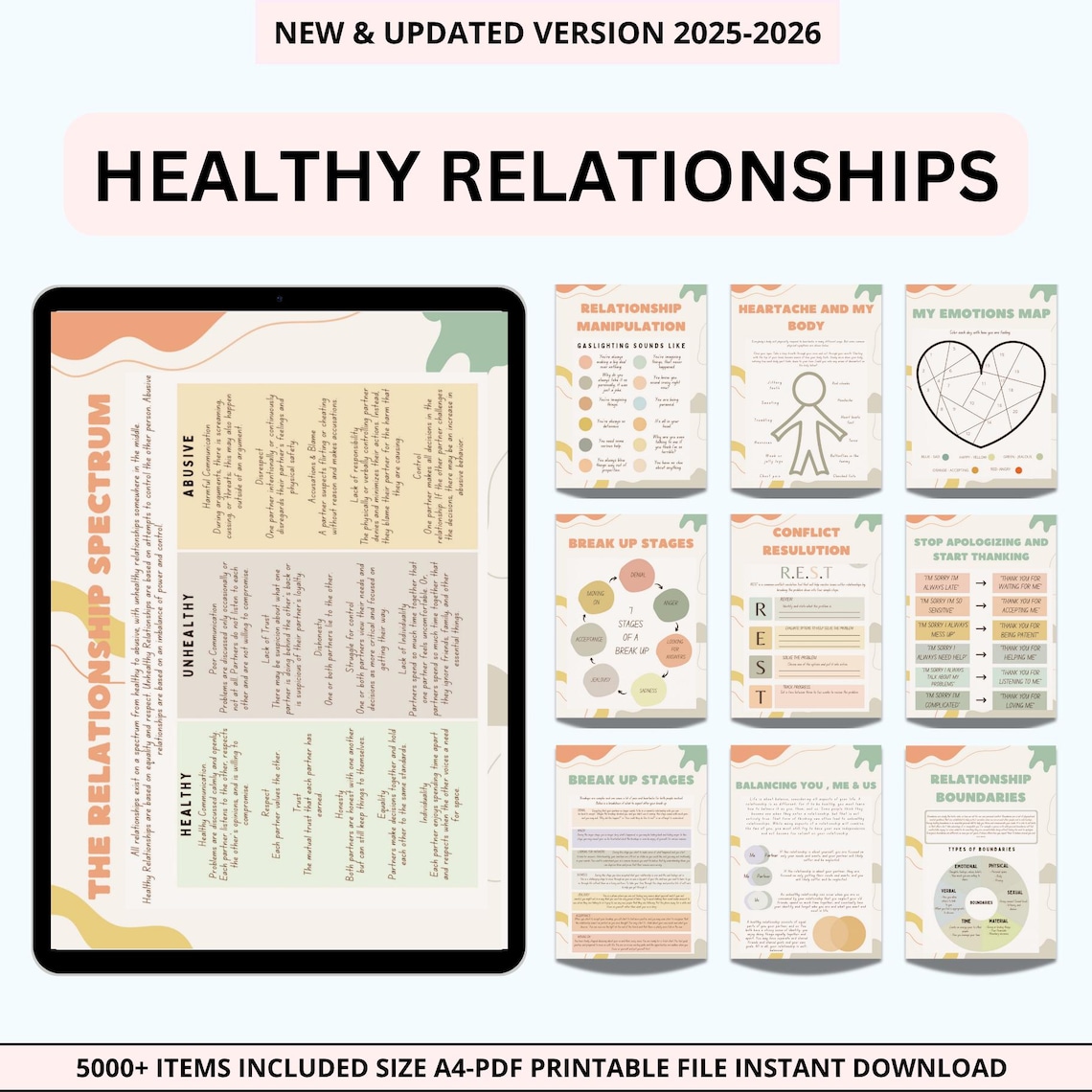 Teen Therapy Mega Worksheet Bundle, Therapy Workbook, Therapist Journal ...