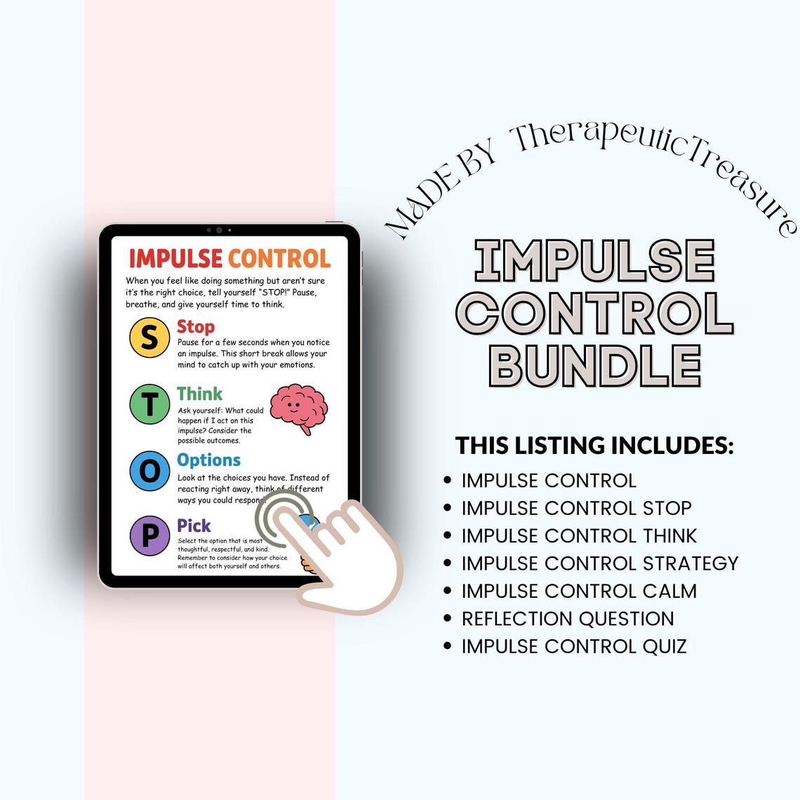 Impulse Control Worksheets for Kids and Teens: Emotional Regulation ...
