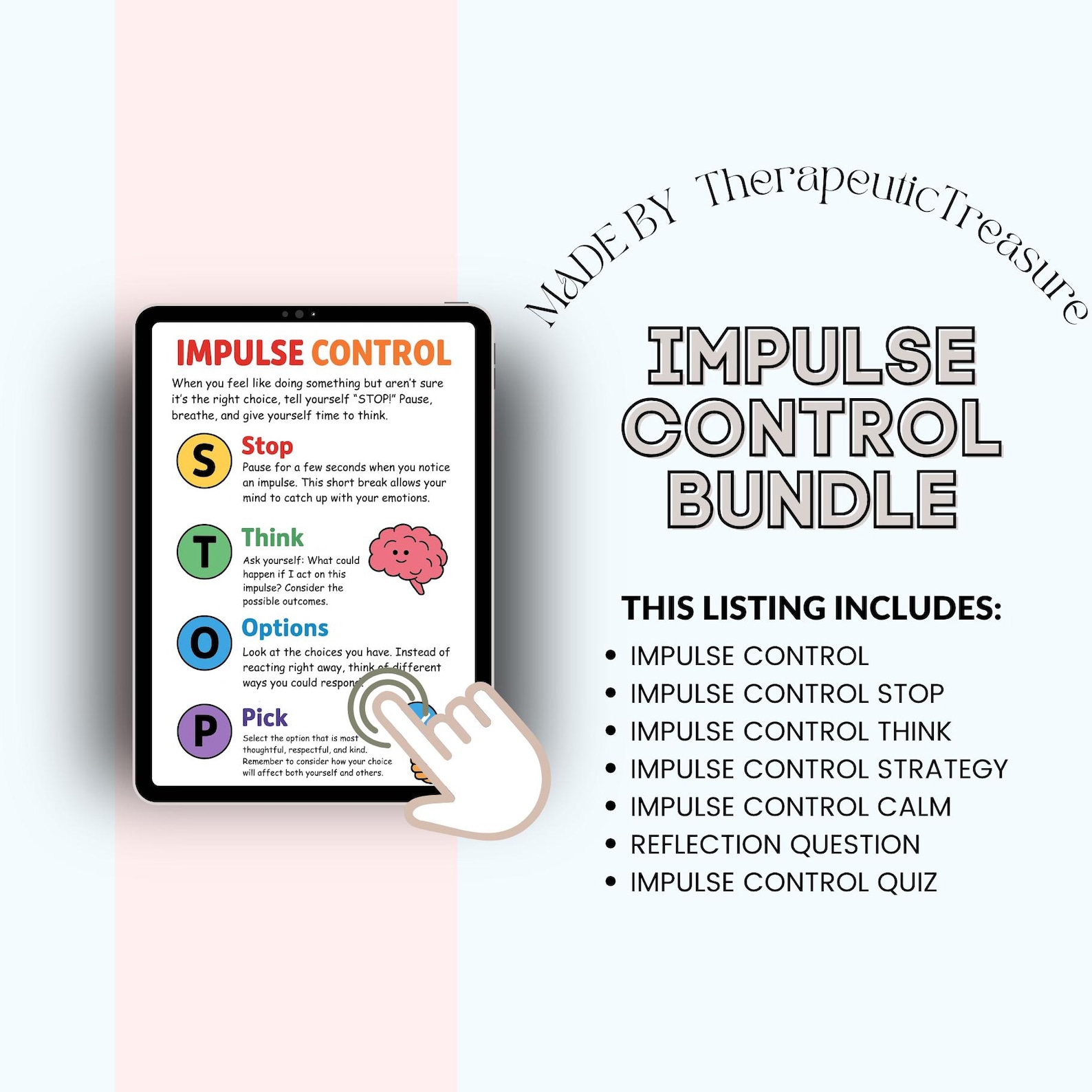 Impulse Control Worksheets for Kids and Teens: Emotional Regulation ...