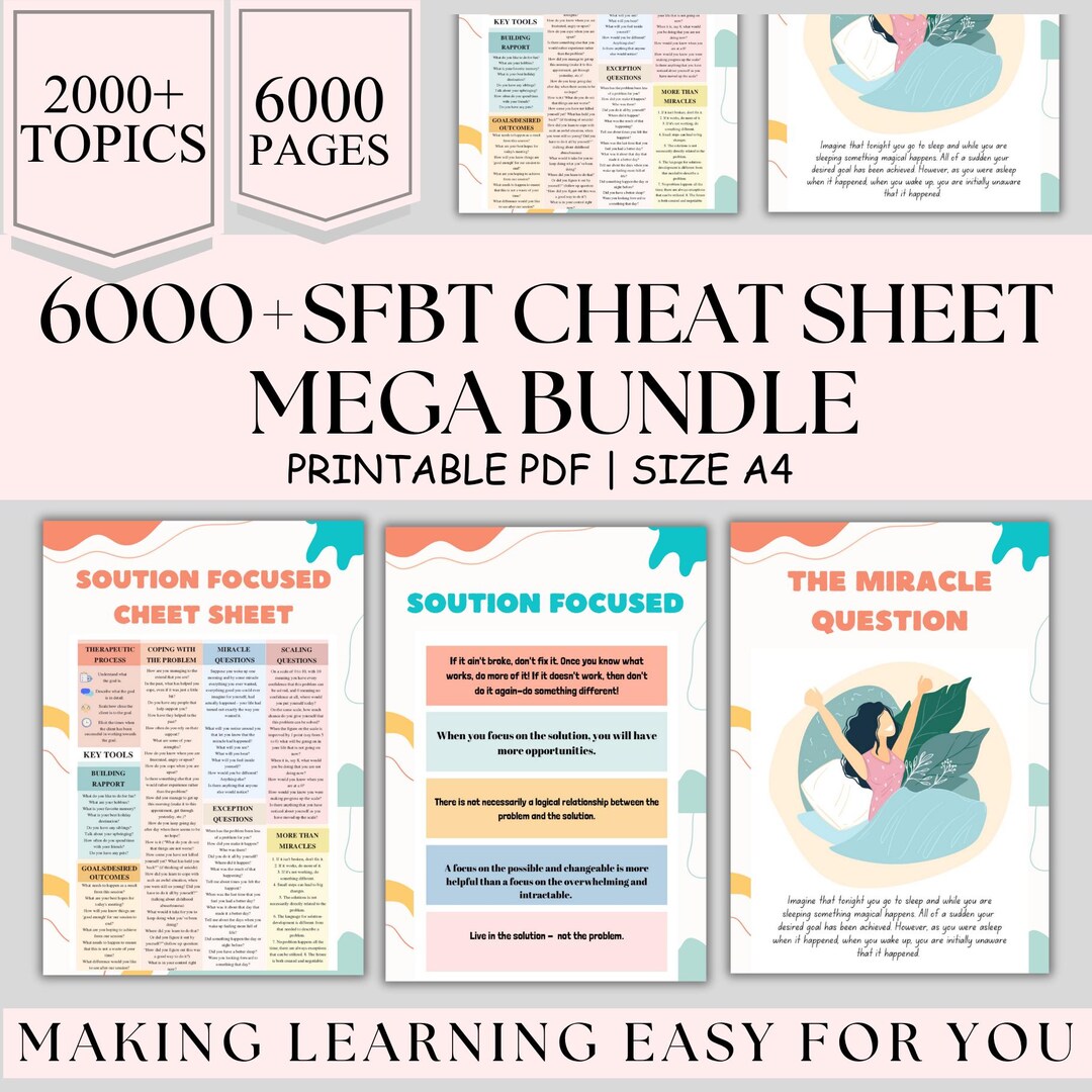 Solution Focused Cheat Sheet, Solution Seeking, Therapist Questions ...