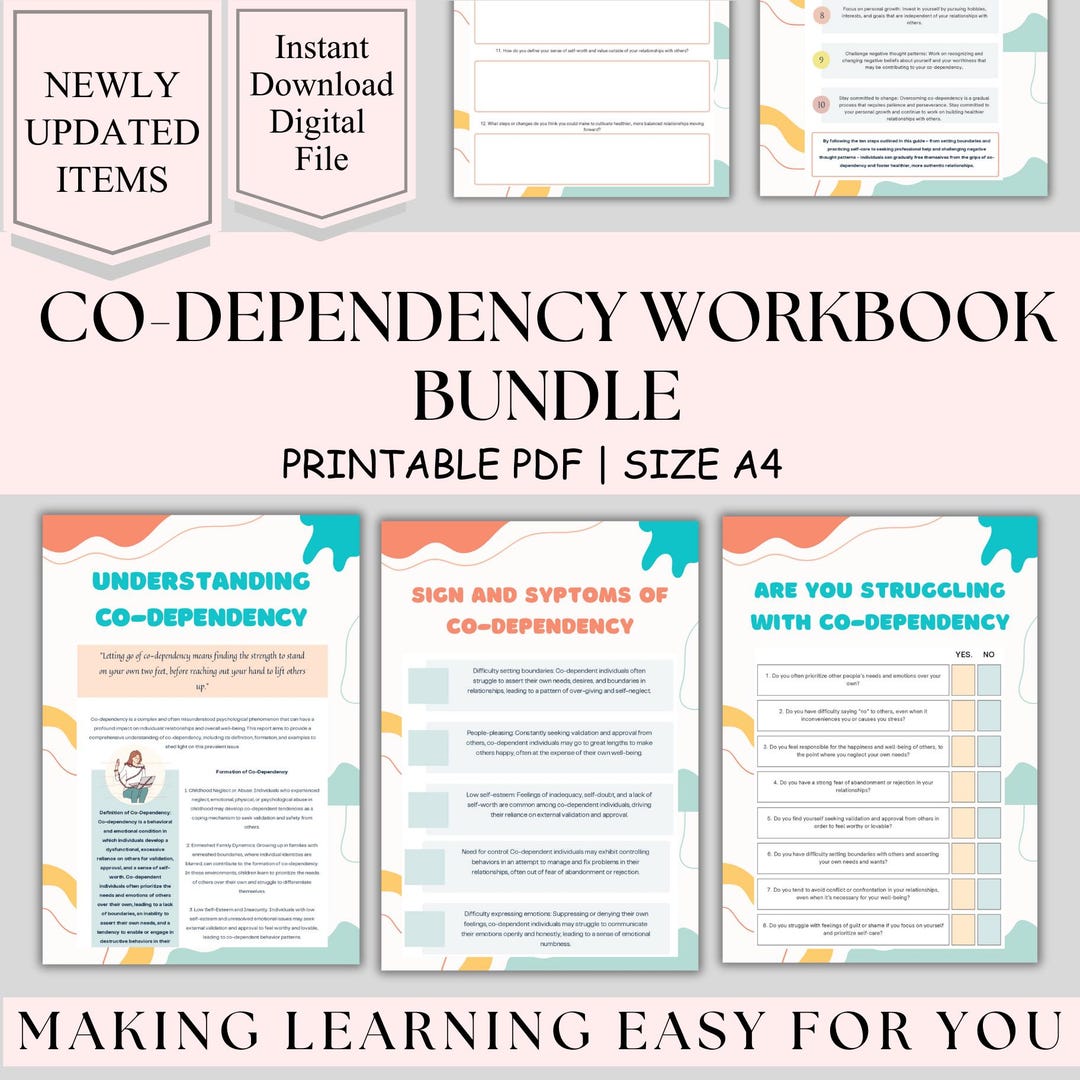 Co-dependency Fillable Worksheets. Self Reflection. Healthy ...