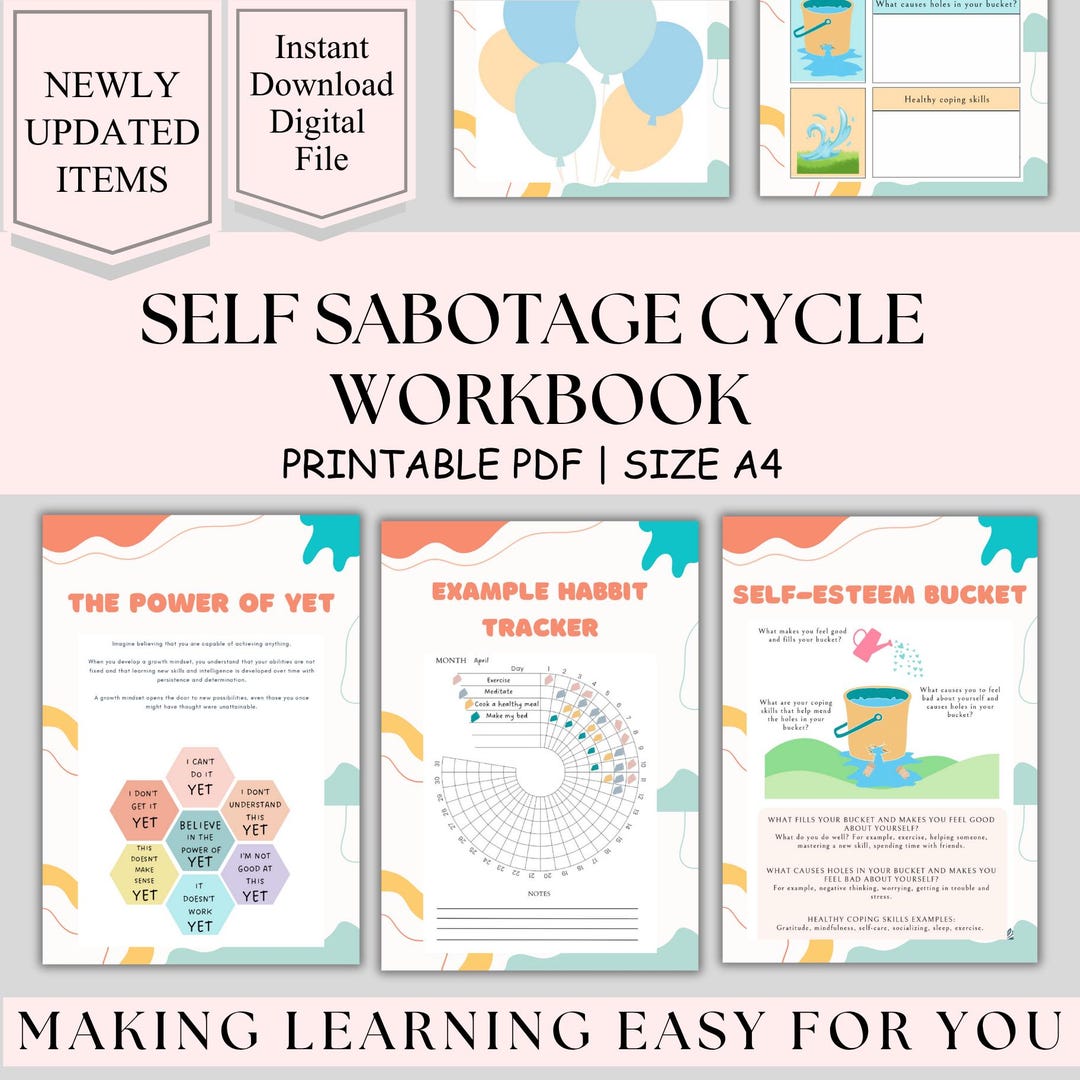 Self Sabotage Worksheets, Fear of Intimacy Quiz, Self Esteem, Therapy ...