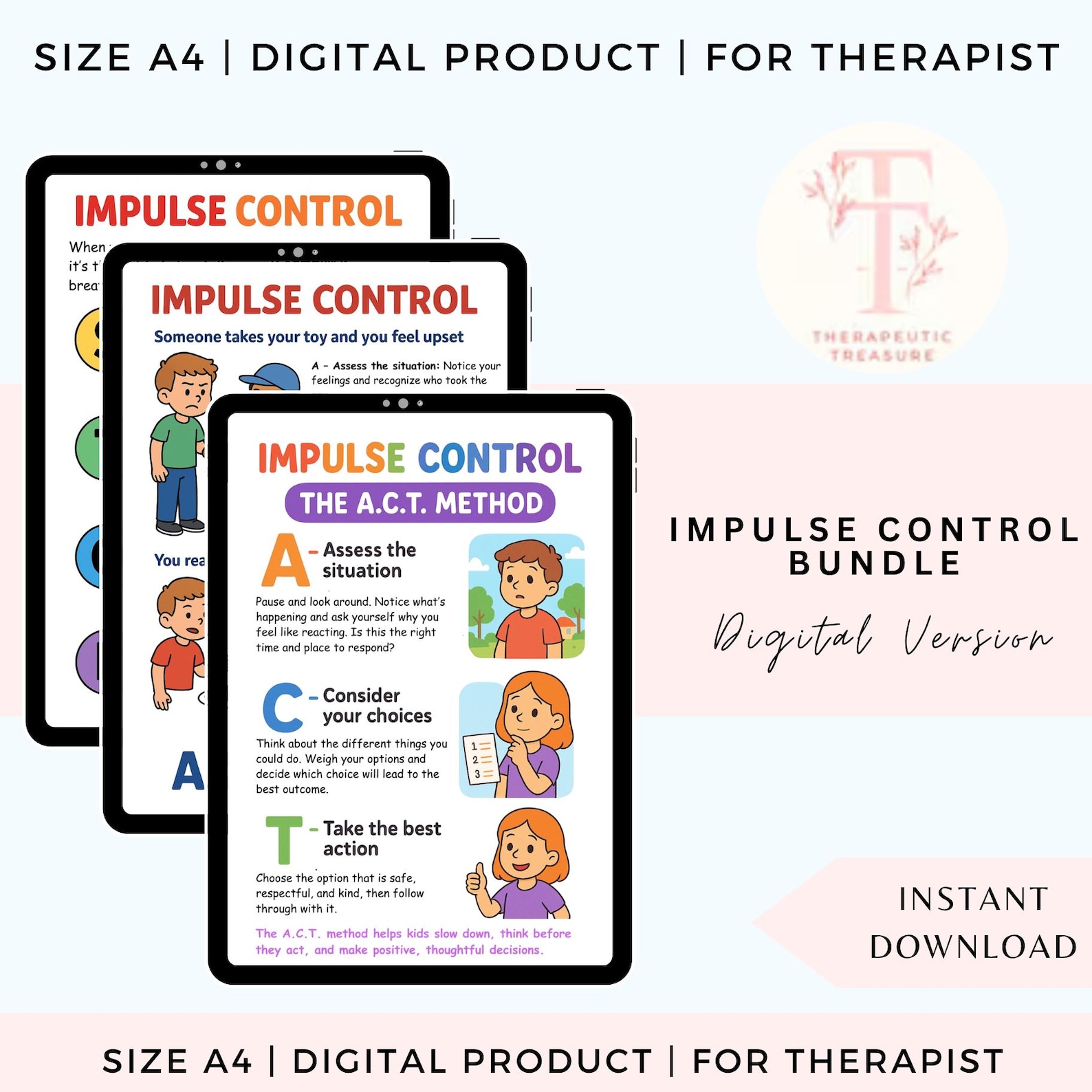 Impulse Control Worksheets for Kids and Teens: Emotional Regulation ...