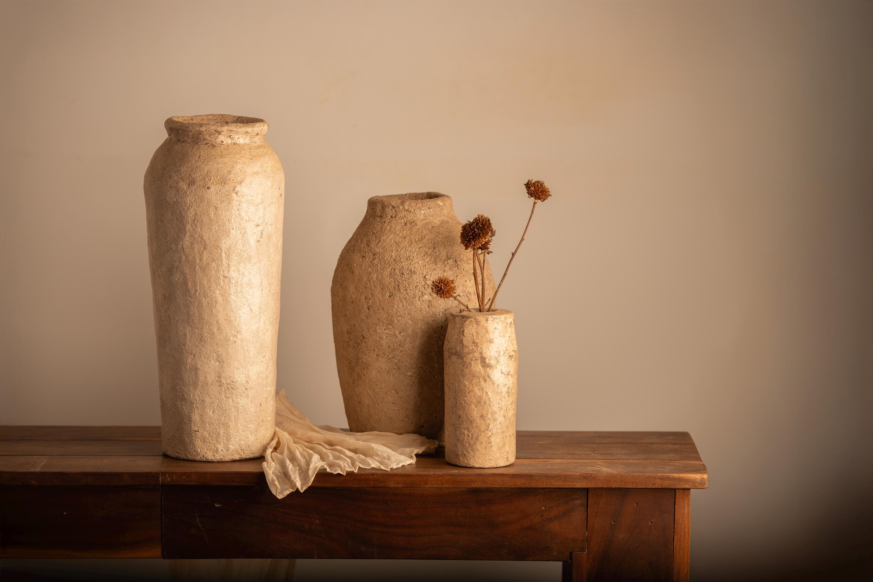 Handcrafted - Sustainable Paper Clay Textured Decorative Vase – Wabi ...