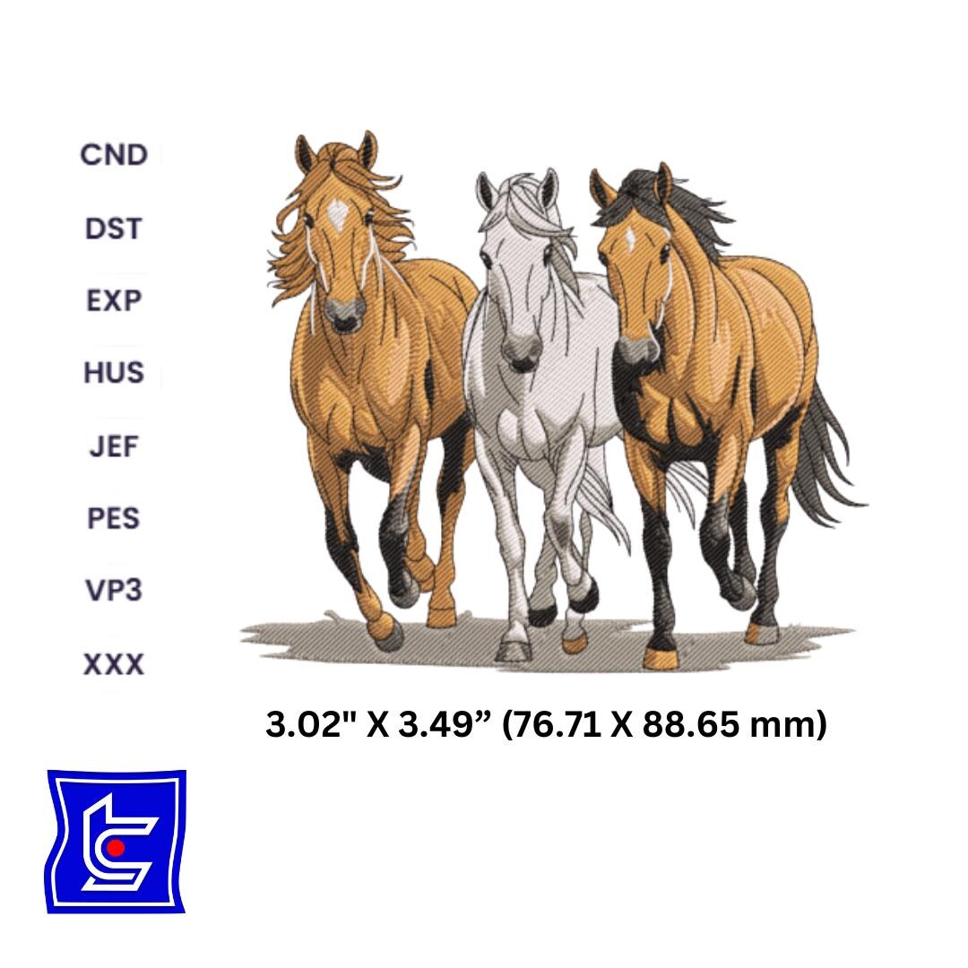 Running Horses Embroidery Design Embroidery Horses Embroidery Designs ...