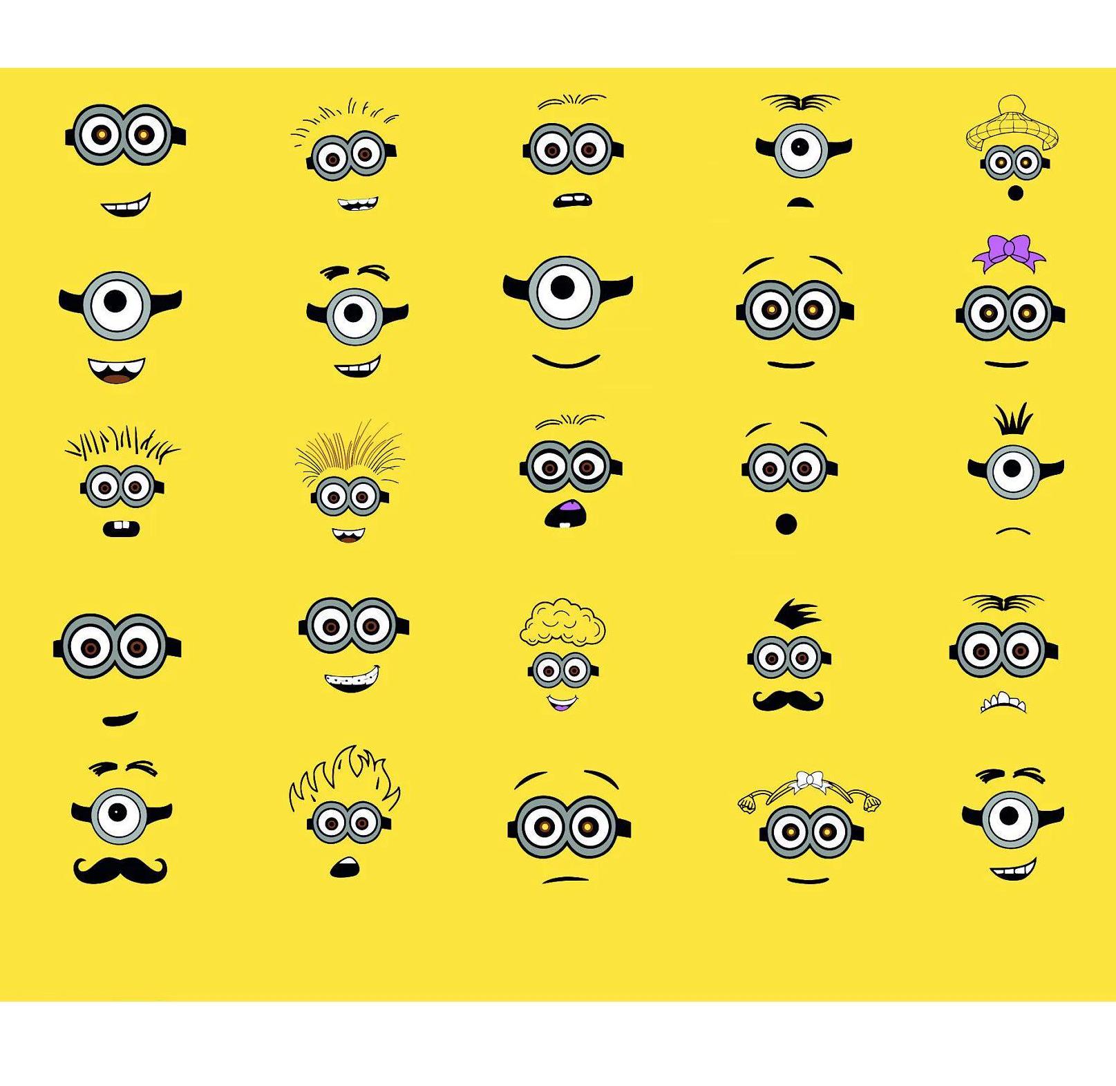 Minions Face Files, Vector Bundle, Clip Art, Silhouette, Cut Files for ...