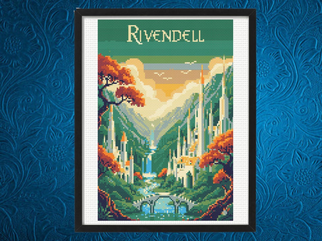 Rivendell Cross Stitch Pattern: Middle Earth Landscape (PDF Pattern) - Etsy