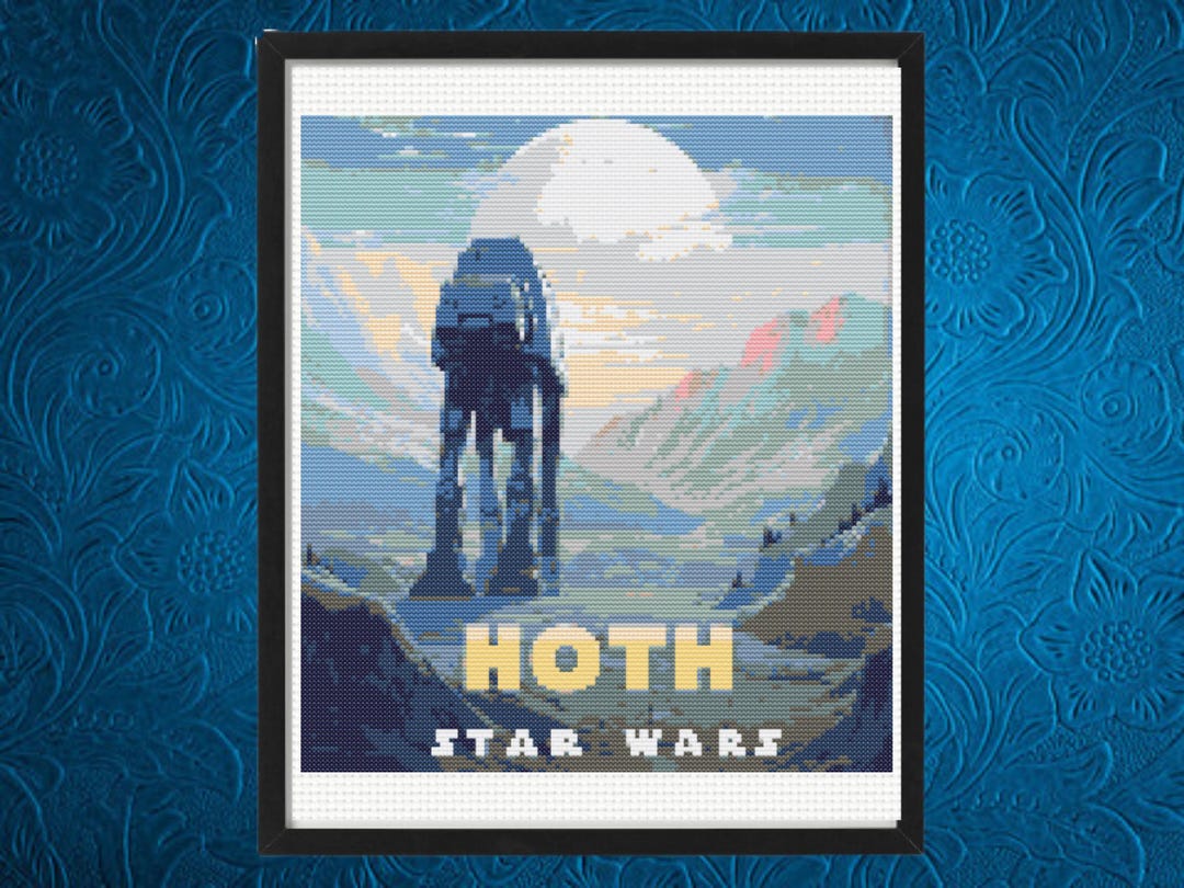 Hoth Cross Stitch Pattern, Star Wars Planet Cross Stitch Pattern, Star ...