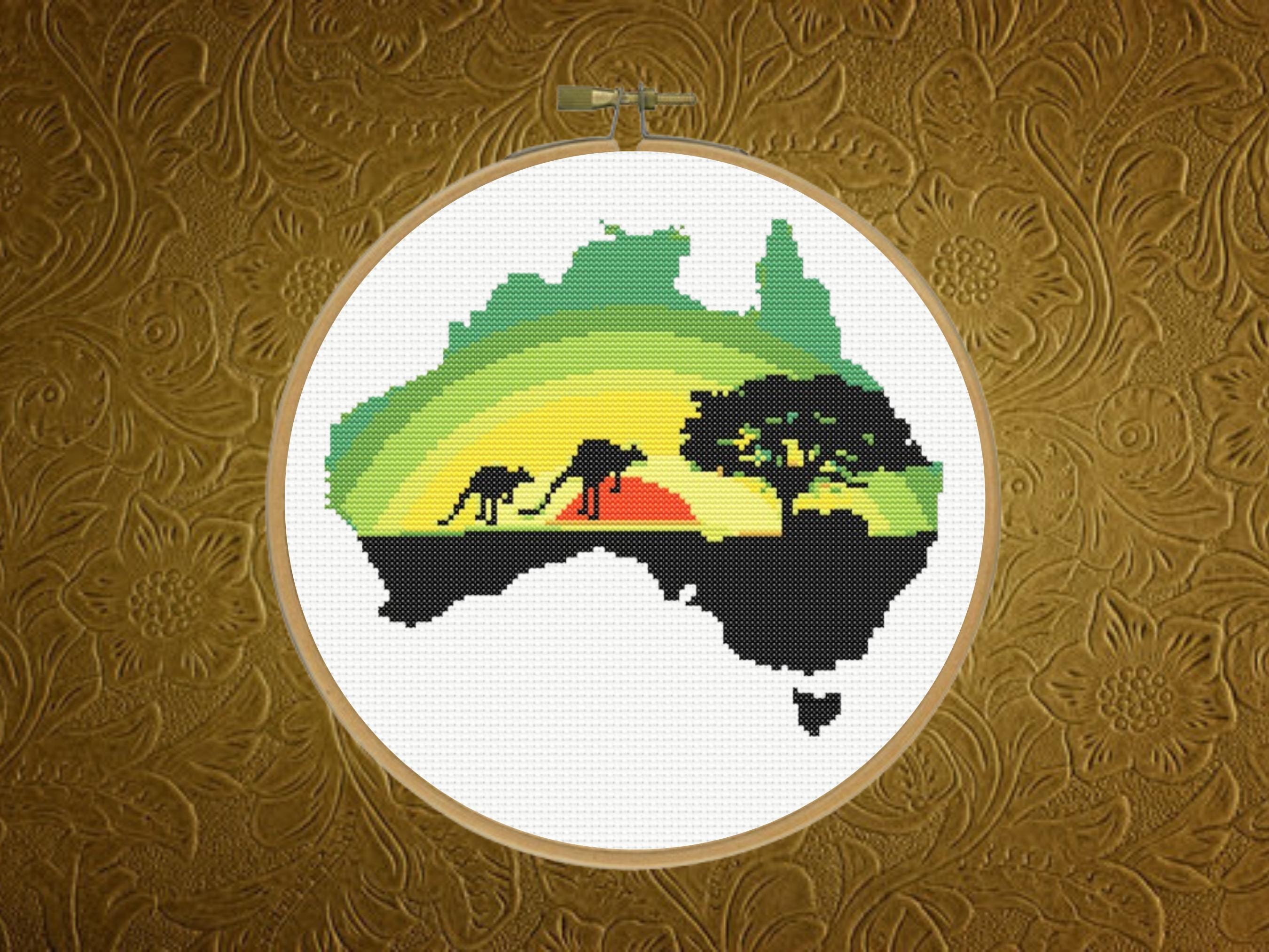 Australia Map Cross Stitch Pattern, Instant Download - Etsy