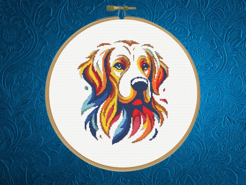 Golden Retriever Cross Stitch Pattern, Dog Cross Stitch Pattern ...