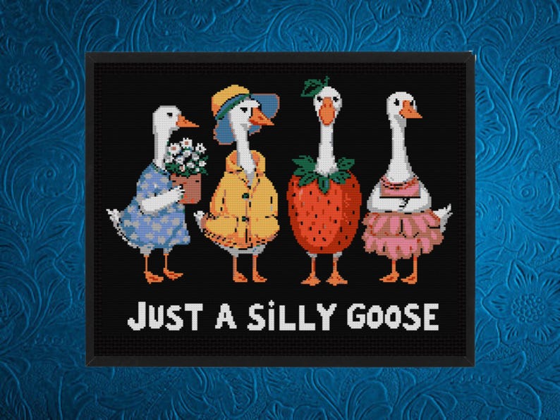 Silly Goose Cross Stitch Pattern, Instant Download - Etsy