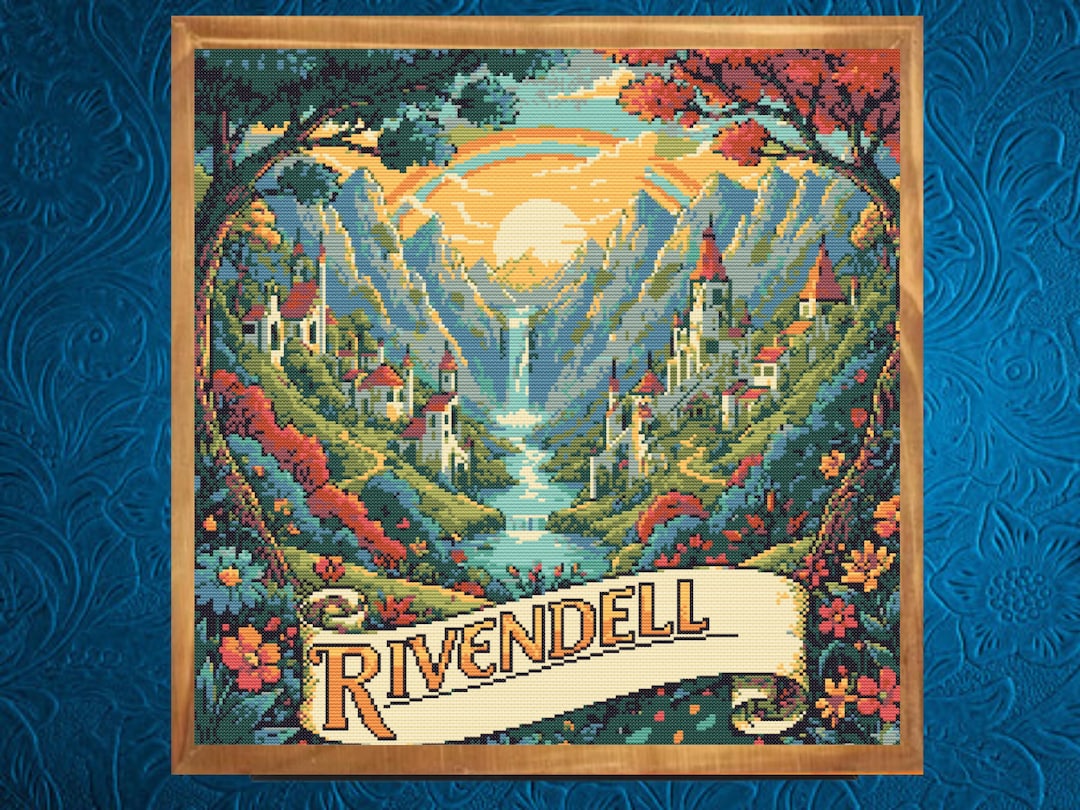 Rivendell Cross Stitch Pattern. Middle Earth Landscape (PDF Pattern ...