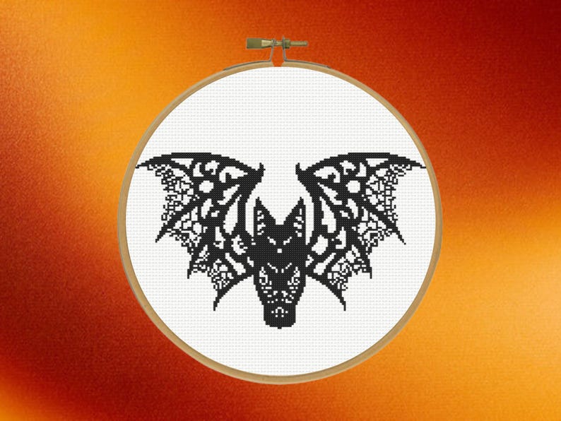 Bat Cross Stitch Pattern, Instant Download - Etsy