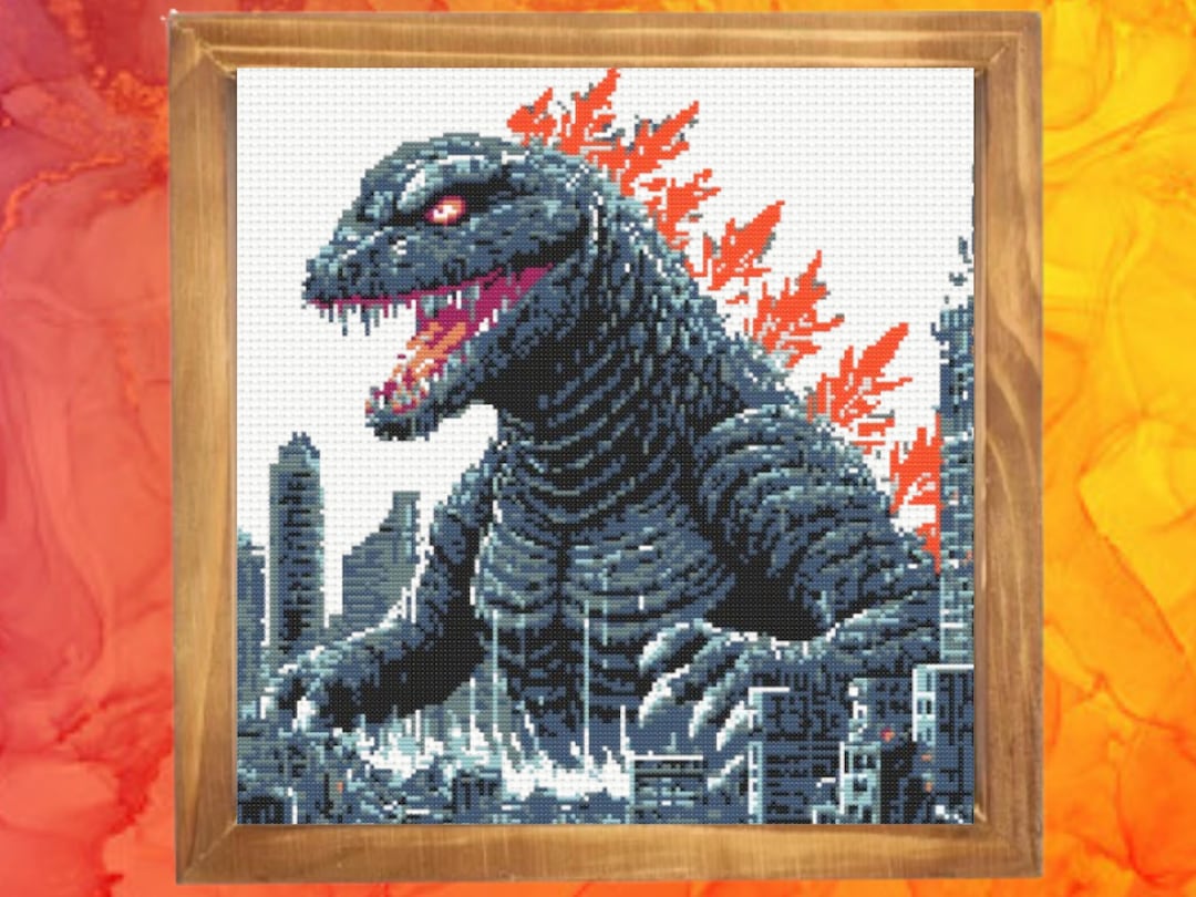 Godzilla Cross Stitch Pattern, Instant Download - Etsy
