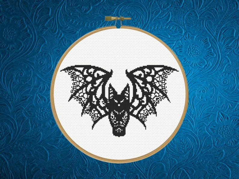 Bat Cross Stitch Pattern, Instant Download - Etsy