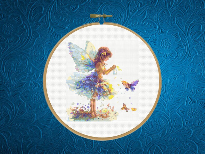 Floral Fairy Cross Stitch Pattern, Forest Fairy Cross Stitch Pattern ...