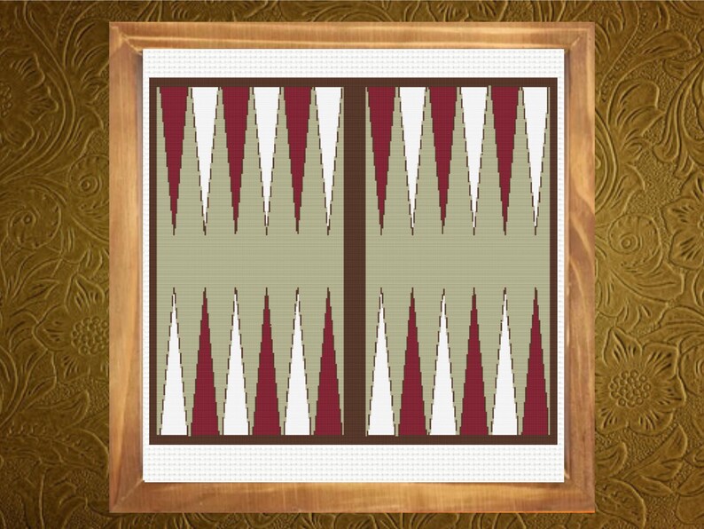 Backgammon Board Cross Stitch Pattern, Actual Size of a Standard Game ...